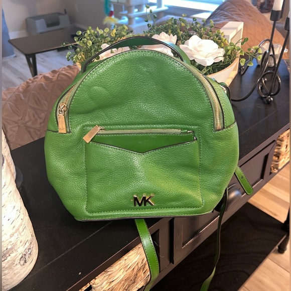 Michael Kors | Bags | Michael Kors Kelly Green Soft Leather Backpack By ...